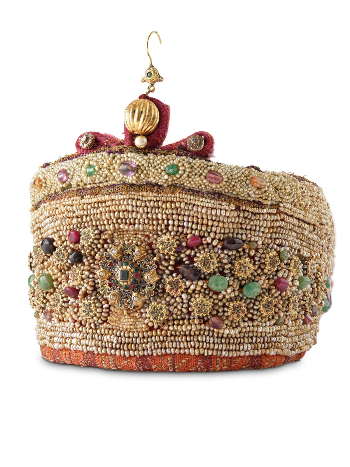 Head piece (‘asaba) with gold plaques set with precious stones ...