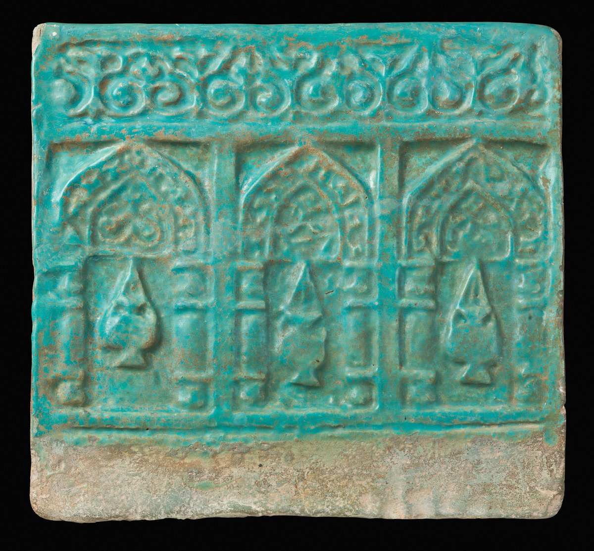 Khwarezmid or Mongol glazed tile - Qatar Museums